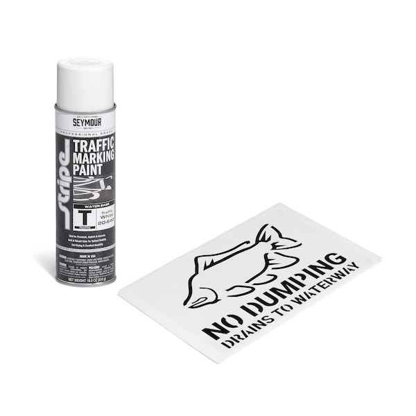 Pig Storm Drain Stencil Kit, Storm Drain Marker, 12.375in W x 19in L ...