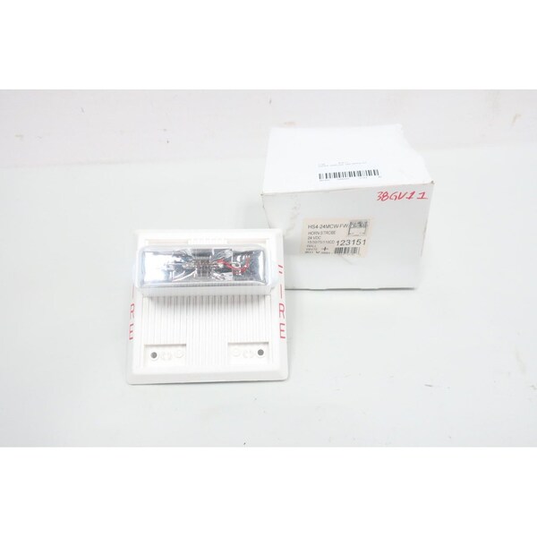 Cooper Wheelock White Horn Strobe 24V-DC Fire Alarm HS4-24MCW-FW | Zoro