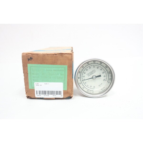 Trend 3In 1/2In 6In 0-250/-20-120C Npt Bimetal Thermometer 32 | Zoro