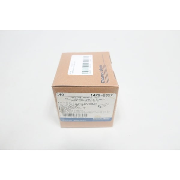 Abb StaKon Box Of 100 Terminal Nylon Fully Insulated Female Disconnect ...