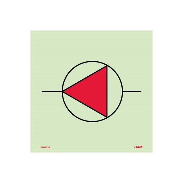 Nmc Symbol Fire Pump Imo Label, 6 in Height, 6 in Width, Glow Vinyl ...