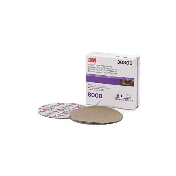 3M Hookit Foam Disc, 30806, 6 in, PK/15, 15PK 7100193783 | Zoro
