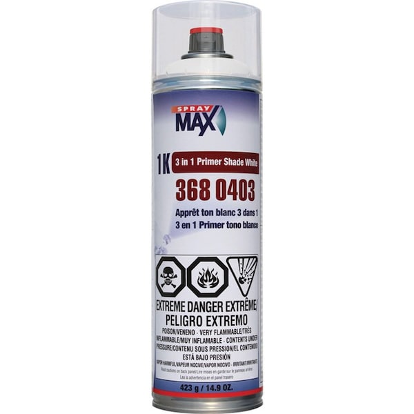 Spraymax, Peter Kwasny 3 IN 1 PRIMER SHADE WHITE, Can 3680403 | Zoro