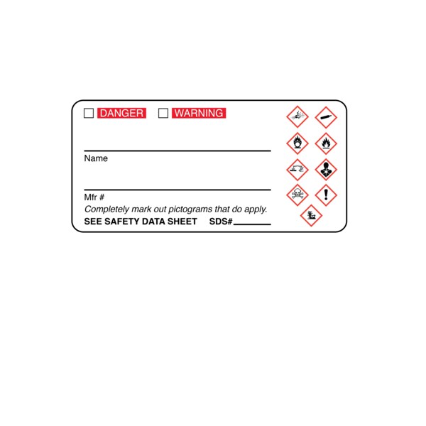 Nevs GHS Label - Danger Warning Self-Laminating 1-7/16" x 3" GHS-0008 ...