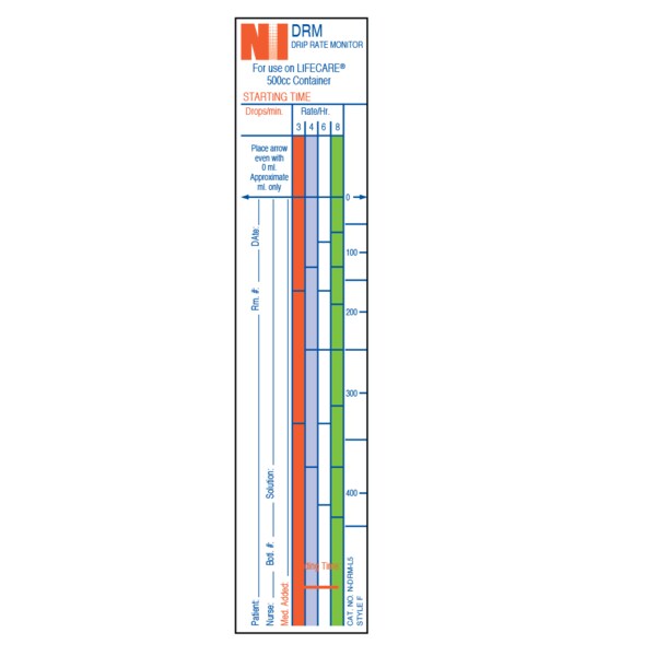 Nevs Drip Rate Monitor - Baxter ViaFlex Style F - 1000 ml 10-1/2" x 1-1 ...