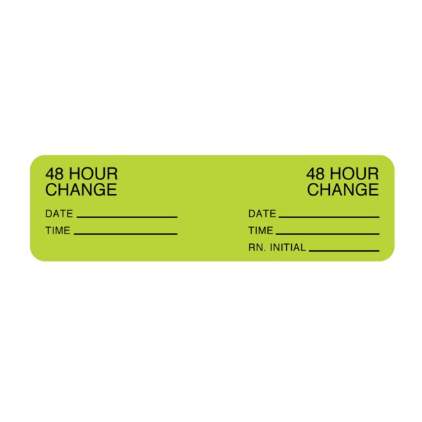 Nevs Hourly IV Tubing Label - I.V.Set 48 Hours Only 7/8"x3" Flr Chart w ...