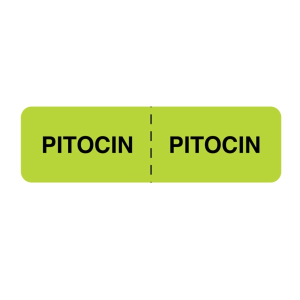 Nevs IV Drug Line Label - Pitocin/Pitocin 7/8" x 3" Flr Chart w/Black N ...