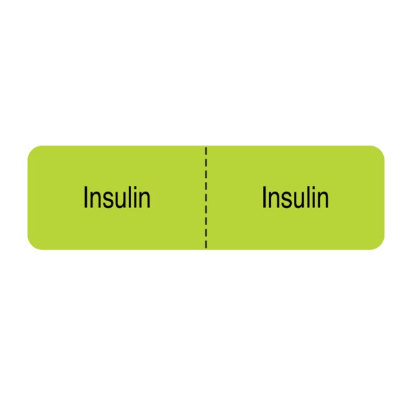 Nevs IV Drug Line Label - Insulin/Insulin 7/8" x 3" Flr Chart w/Black N ...