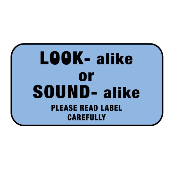 Nevs Label, Look or Sound Alike 3/4" x 1-1/2" Blue w/Black P-14907 | Zoro
