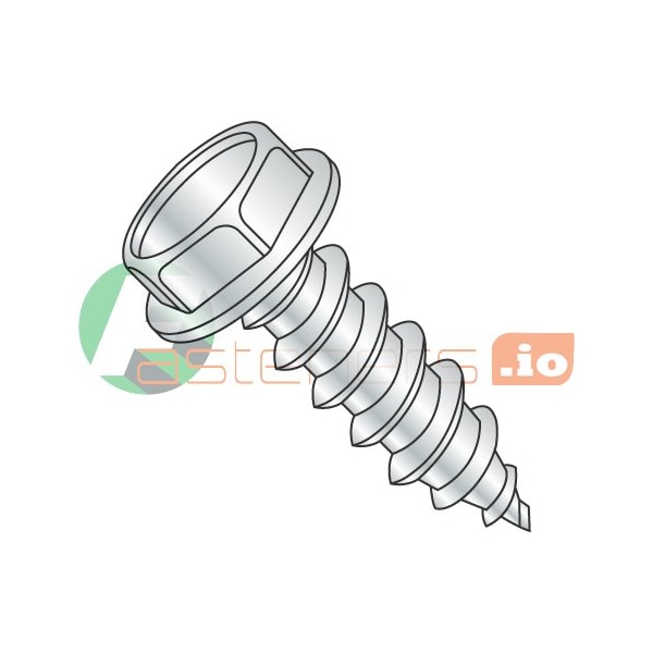 Newport Fasteners Sheet Metal Screw, #6 x 1 in, Zinc Plated Steel Hex ...