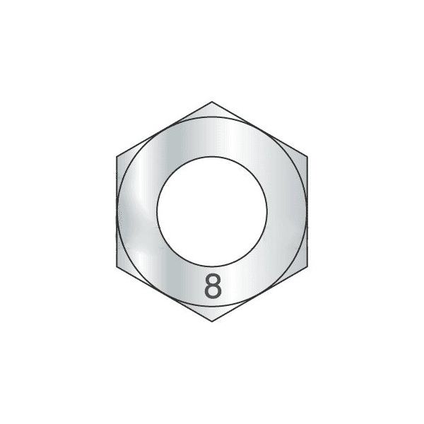 Newport Fasteners Hex Nut, M14-2.00, Steel, Class 8, Zinc Plated, 11 mm ...