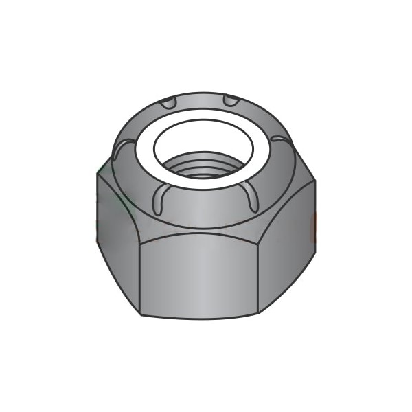 Newport Fasteners Nylon Insert Lock Nut, M4-0.70, Steel, Class 8, Black ...