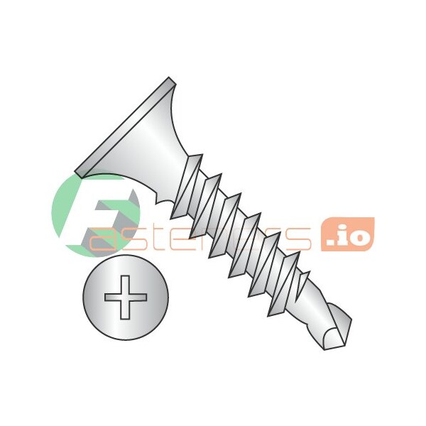 Newport Fasteners Drywall Screw, #6 x 1-5/8 in, Steel, Flat Head ...