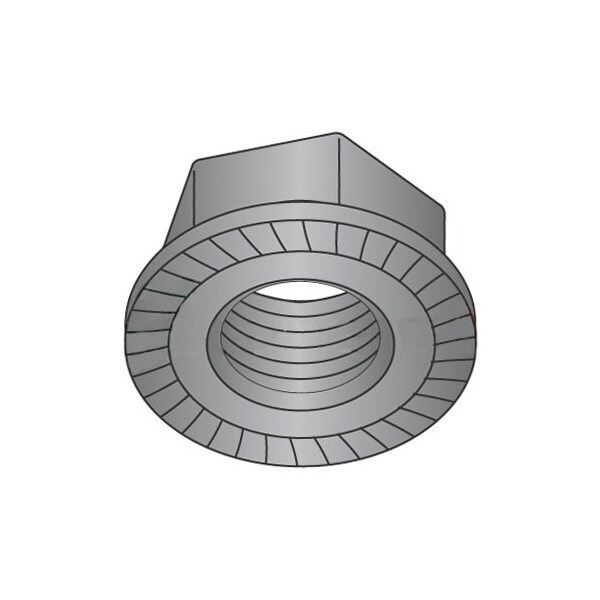 Newport Fasteners Serrated Lock Nut, #6-32, Steel, Black Oxide, 0.1 in ...