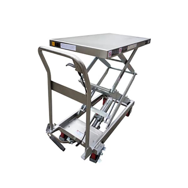 Noblelift STAINLESS MANUAL LIFT TABLE-PLATFORM SIZE: 19.75"x35.75"-CAP ...