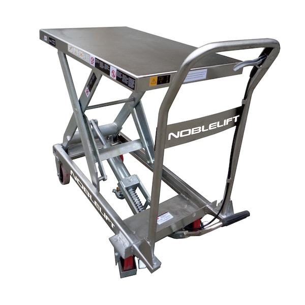 Noblelift STAINLESS MANUAL LIFT TABLE-PLATFORM SIZE: 19.75" x 32"-CAP ...