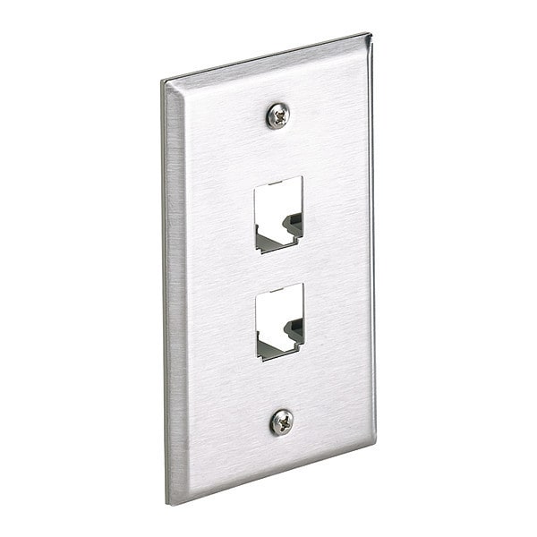 Panduit Faceplate, 2 Port, SSteel CFP2SY | Zoro