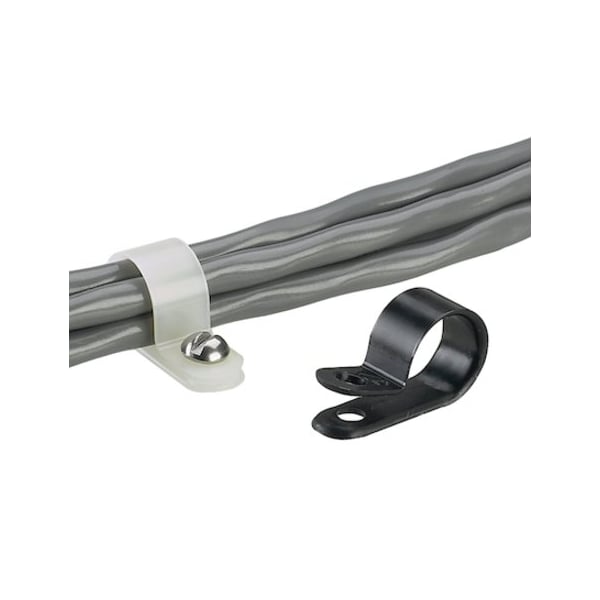 Panduit Cable Clamp, Nylon 6/6, 0.31 in Bundle Dia., Black, 0.705 in L ...