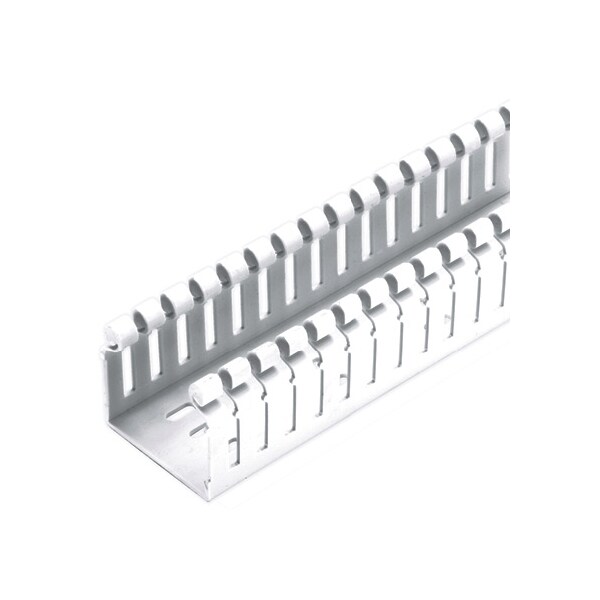Panduit Base Wiring Duct, Type HN, Hinged Cover, Narrow Slot, White, 2 ...