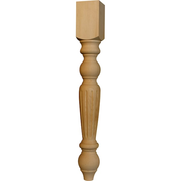 Osborne Wood Products 29 x 3 1/2 Traditional Fluted Dining Table Leg in ...