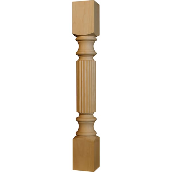 Osborne Wood Products 29 x 3 1/2 Reeded Dining Table Leg in Black ...