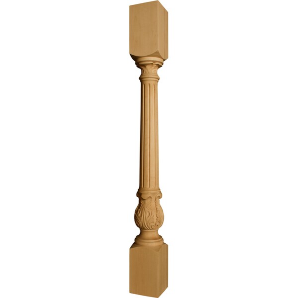 Osborne Wood Products 35 1/2 x 3 1/2 Narrow Fluted Acanthus Island Leg ...