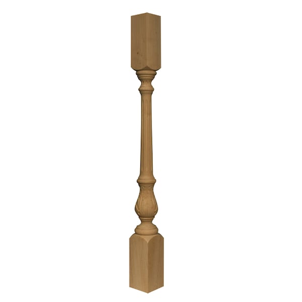 Osborne Wood Products 38 x 3 1/2 Carved Leaf Baluster in Rubberwood ...
