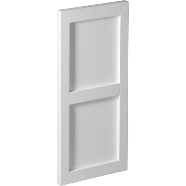 Ekena Millwork 16"W x 109"H Flat Recessed Double Panel Shaker-Style ...