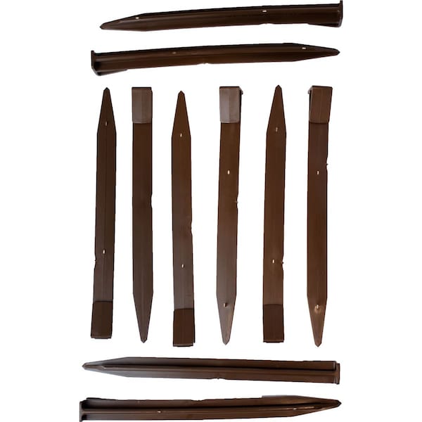 Yard King 10"H Terrace Board Landscape Edging Stake Kit, Brown, 20PK ...