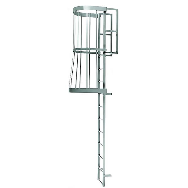 Pw Platforms Caged Ladders, With Pass-Thru Handrails, 18'Hx20"Wx2.5"L ...