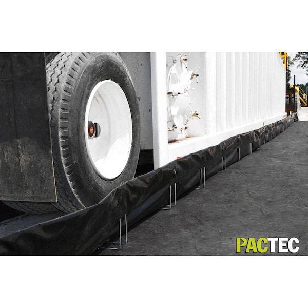 Pactec Secondary Containment Berm w/Removable Brackets, 6x8x12, 40 mil ...