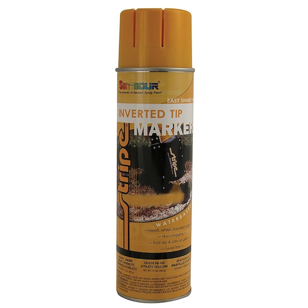 Seymour Midwest 20 Oz Caution Yellow Stripe Inverted Marking Paint ...