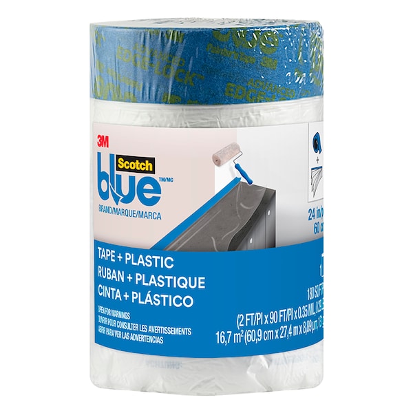 Scotch 24" x 30 Yds ScotchBlue Pre-Taped Painter's Plastic PT2093EL-24 ...