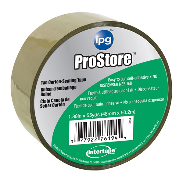Intertape 1.88" x 55 Yds Tan Moving Tape Box & Carton Sealing Tape Tan ...