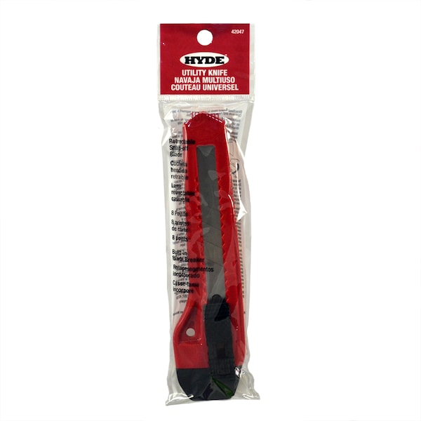 Hyde 18mm Snap-Off Blade Utility Knife w/ 8-Point Blade 42047 | Zoro