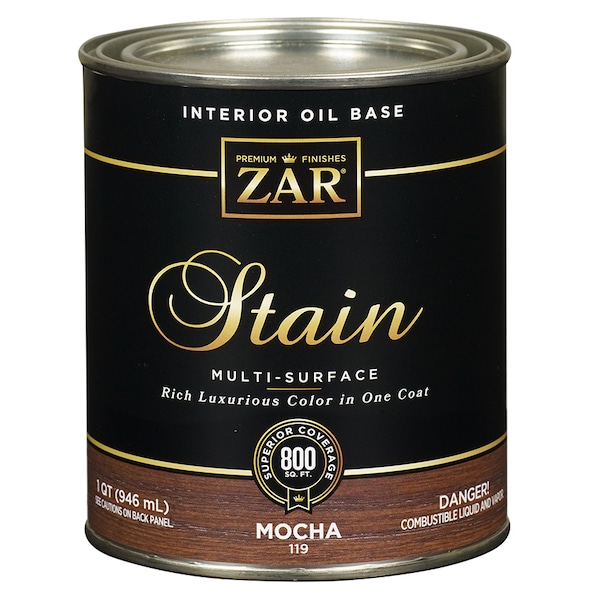 Zar 1 Qt Mocha Zar Interior Oil-Based Wood Stain 11912 | Zoro