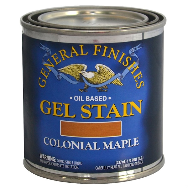 General Finishes 1/2 Pt Colonial Maple Gel Stain Oil-Based Heavy Bodied ...