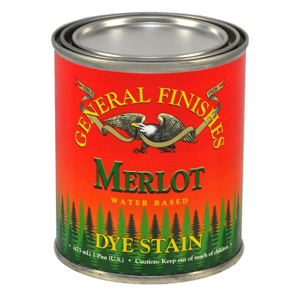 General Finishes 1 Pt Merlot Dye Stain Water-Based Wood Stain DPT | Zoro