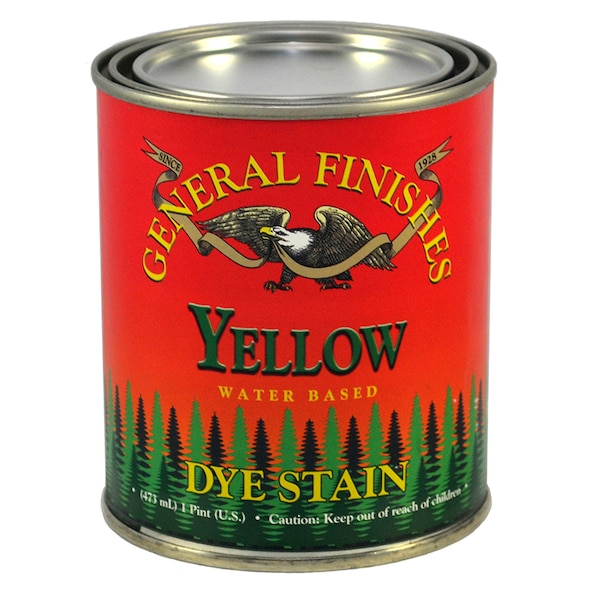 General Finishes 1 Pt Yellow Dye Stain Water-Based Wood Stain DPY | Zoro