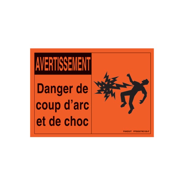 Panduit Adhsv Sign, Poly, 'Warning Arc Flash..', 5"x7, PPS0507W2100-F ...