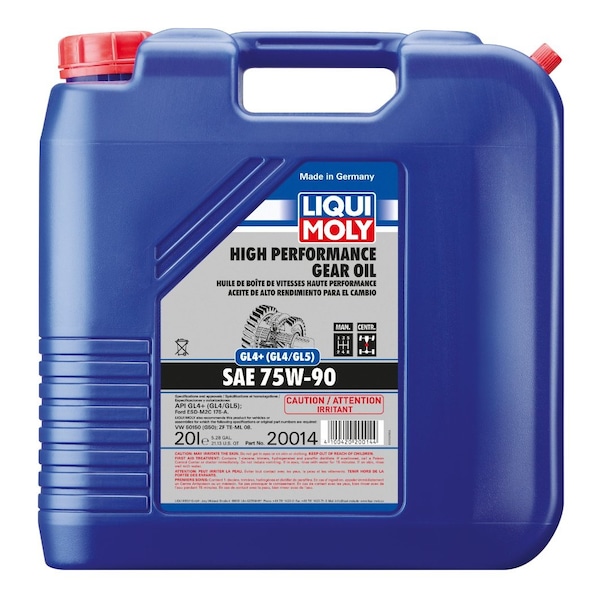 Liqui Moly High Performance Gear Oil GL4+ SAE 75W-90, 20 Liter, 20014 ...