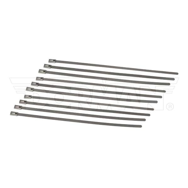 Motormite Cable Tie, 11 in L, Natural, Stainless Steel, 100 lb Strength ...