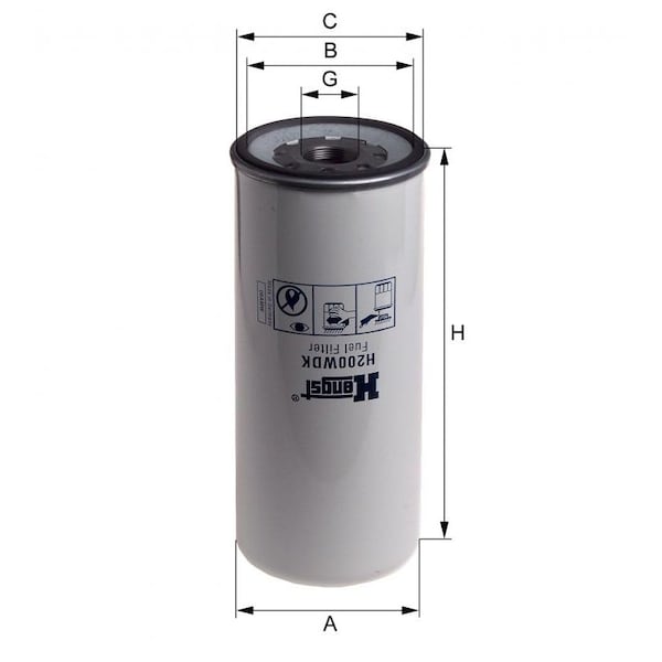 Hengst Fuel Filter O.E.M., H200WDK H200WDK | Zoro