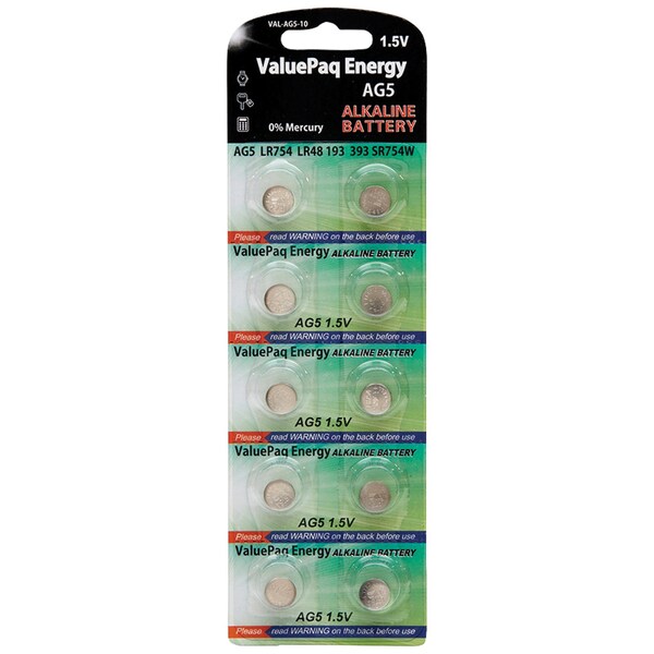 Dantona ValuePaq Energy AG5 Alkaline Coin Cell Batteries, Pack/10 VAL ...