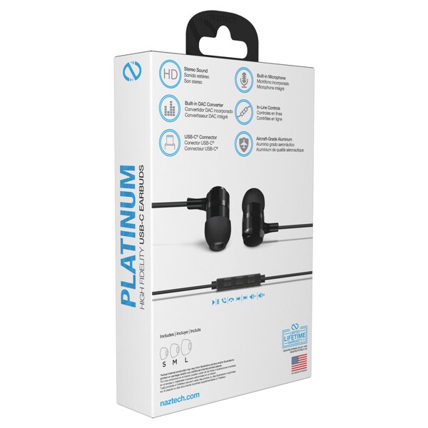 Naztech Platinum High Fidelity In-Ear USB Type-C Wired Earbuds with ...