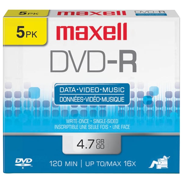 Maxell Digital 4.7GB 120-Minute 5pcs DVD-R 638002 | Zoro