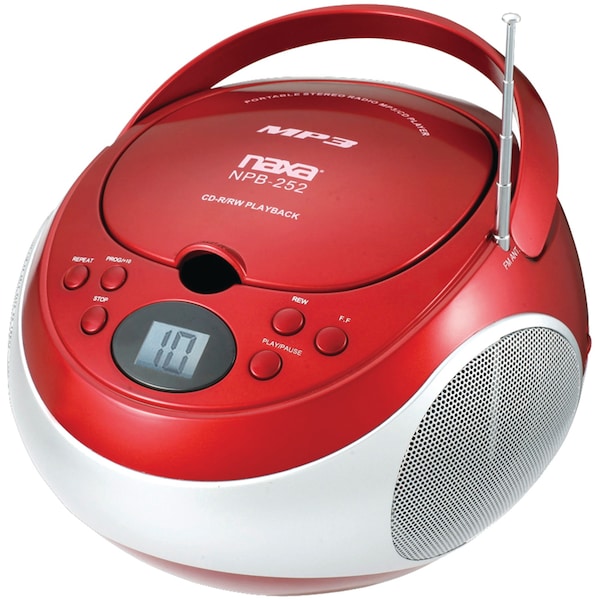 Naxa Portable CD/MP3 Players with AM/FM Stereo (Red) NPB252RD | Zoro