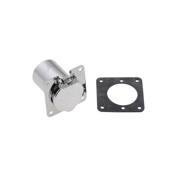 Zerostart Weatherproof Receptacle Only - 4 Hole Square Flange, Chrome ...