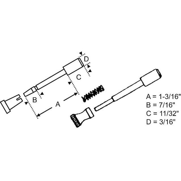 Strybuc 3/16in Plunger Aluminum 90-322 | Zoro