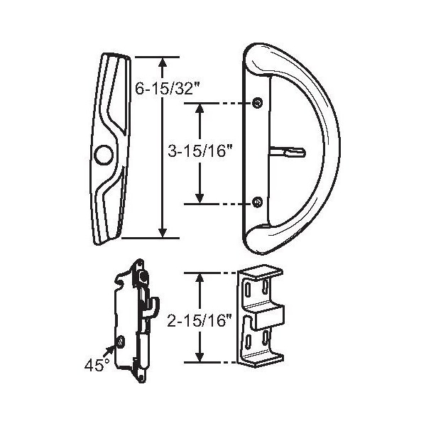 Strybuc Sliding Patio Door Handle Set 13-328-46 | Zoro